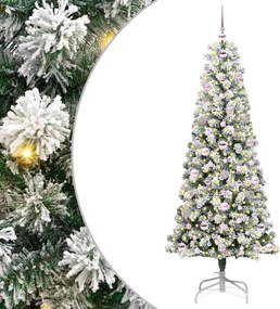 Umělý Skládací Vánoční Strom 300 LED Zelená a bílá 180 cm 3395597