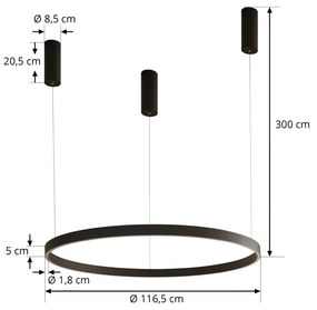 Arcchio Answin LED závěsné světlo 88 W černá