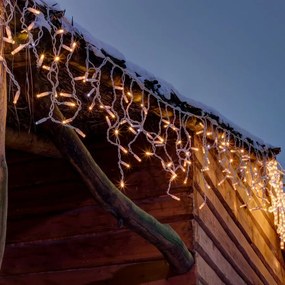Easy Fix venkovní LED rampouchy, světelné, 300 × 90 cm, teple bílá, 174 diod, bílý kabel, IP67, prodlužovací
