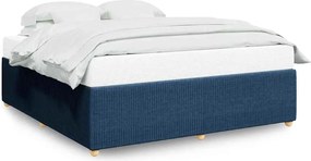 Rám postele bez matrace modrý 200 x 200 cm textil 3284969