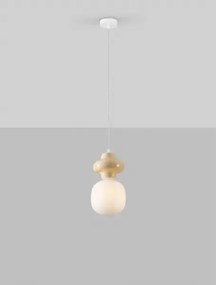 Žluto-bílý designový lustr Clio