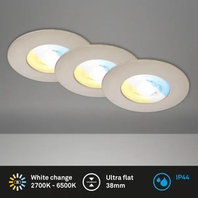 Briloner 7605032-SADA 3xLED Koup podh svítidlo 3xLED/4,9W/230V IP44 matný chrom