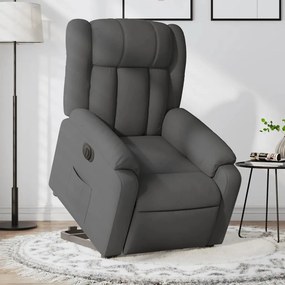 Elektrické zvedací polohovací křeslo tmavě šedé textil 3205341
