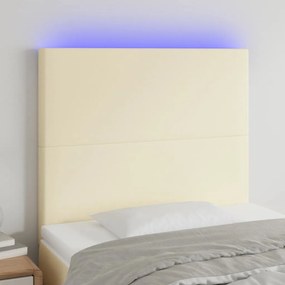 Čelo postele s LED krémové 100x5x118/128 cm umělá kůže 3122230