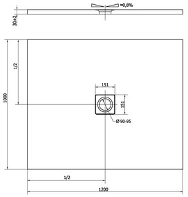Polysan, FLEXIA sprchová vanička z litého mramoru s možností úpravy rozměru 120x100x3cm, 71563