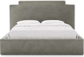 Tmavě šedá čalouněná dvoulůžková postel s úložným prostorem s roštem 180x200 cm Princess – Micadoni