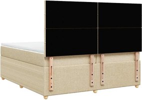 Box spring postel s matrací krémová 200x200 cm textil 3292168