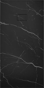 Mexen Hugo, obdélníková sprchová vanička, SMC, 180x80cm, imitace kamene - černá, 42758018