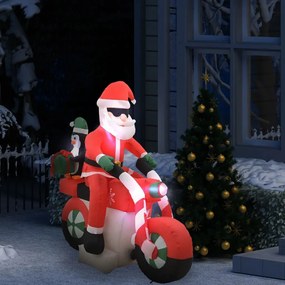vidaXL Vánoční nafukovací Santa Claus na motorce s LED IP44 160 cm [289304]