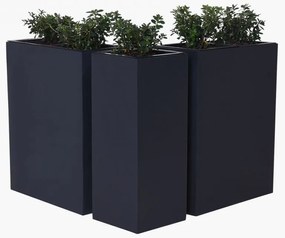 Rohové květináče CORNER, sklolaminát, 75*148 cm, antracit