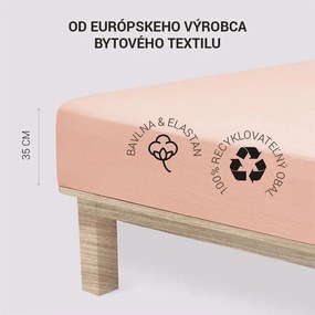 Napínací prostěradlo jersey s elastanem pudrové