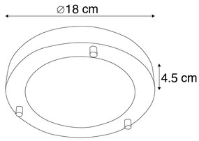 Moderní stropní svítidlo ocelové 18 cm IP44 - Yuma