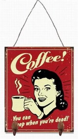Plechová závěsná cedule - COFFEE