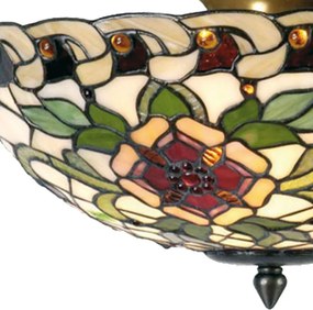 Stropní svítidlo Tiffany Alienor – Ø 40*25 cm E14/max 2*40W