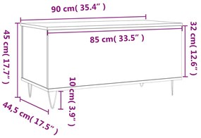 Konferenční stolek lesklý bílý 90x44,5x45 cm kompozitní dřevo
