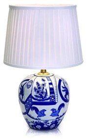 Modro-bílá stolní lampa Markslöjd Goteborg, výška 48 cm