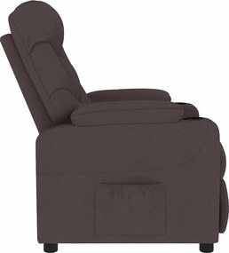 Masážní křeslo tmavě hnědé textil 339097