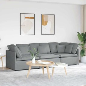 Modulární pohovka s polštáři textil světle šedá 3321267