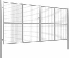 Zahradní brána pozinkovaná ocel 400 x 150 cm stříbrná 144301