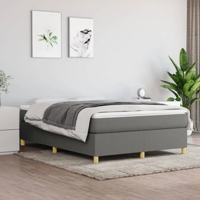 Box spring postel s matrací tmavě šedá 140x200 cm textil,  3144523