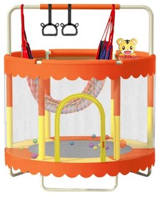 Dětská trampolína SEDCO 150 cm s ochrannou sítí a vybavením - oranžová