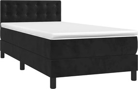 Box spring postel s matrací černá 100x200 cm samet 3141529