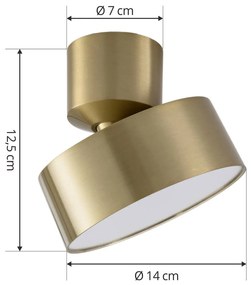 Lindby LED reflektor Nivoria, zlatá barva, sada 2 kusů, otočná montáž