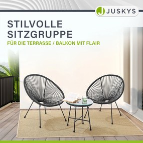 Juskys Balkonový set Ostana, 3 díly Barva: černá