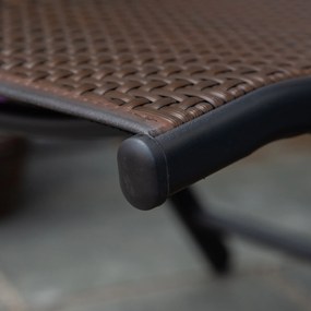 Outsunny polyratanová skládací židle s područkami 7stupňově nastavitelné opěradlo pro zahradu balkon terasu 58 x 71 x 111 cm | Aosom.de