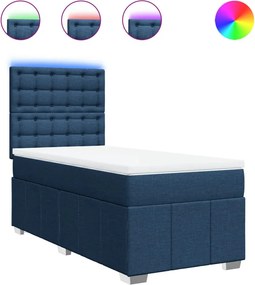 Box spring postel s matrací modrá 90x200 cm textil 3293871