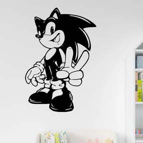 Živá Zeď Samolepka na zeď Postava Ježek Sonic Barva: černá