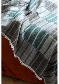 Vlněná deka Sointu 140x180, zeleno-hnědá
