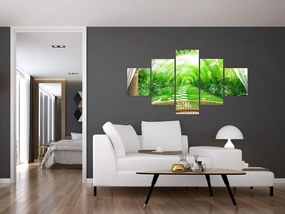 Obraz - Výhled na tropickou zahradu (125x70 cm)