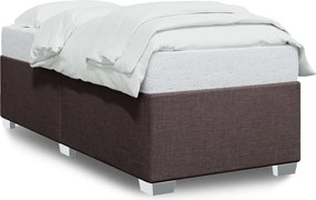 Rám postele bez matrace tmavě hnědá 100 x 200 cm textil 3284453
