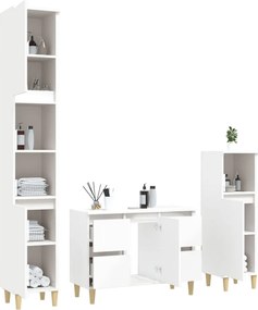 3dílný set koupelnového nábytku bílý kompozitní dřevo 3185597