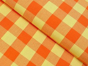 Biante Bavlněný povlak na polštář s lemem Olivia OL-003 Oranžovo-žlutá kostka velká 35 x 45 cm