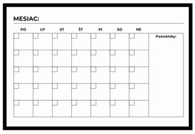 Toptabule.sk  Měsíční plánovací tabule 90x60 cm