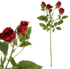 Růže, barva červená. Květina umělá KT7800-RED