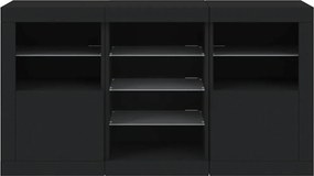 Příborník s LED osvětlením černý 123 x 37 x 67 cm 3209080