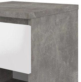 Noční stolek Naia 76238 bílý lesk/beton
