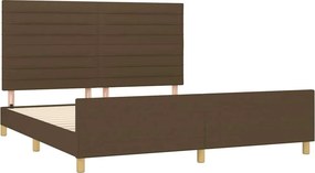Rám postele bez matrace tmavě hnědý 180 x 200 cm textil 3125157