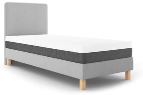 Světle šedá jednolůžková postel Mazzini Beds Lotus, 90 x 200 cm