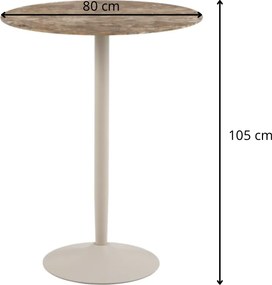 Keramický barový stůl Malta 105 cm béžový mramor