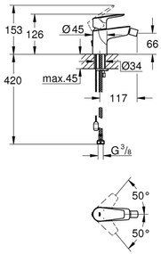 GROHE 23332001 - Bidetová baterie BAUEDGE velikost S lesklý chrom