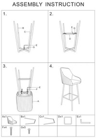 Designová barová židle Bechora II zelená