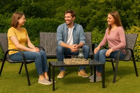 TRENDIE Sestava zahradního nábytku - pohovka, 2 židle a stolek