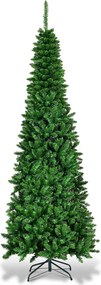 Costway 200 cm Slim Christmas Tree s Warm bílá LEDs Umělý vánoční stromek