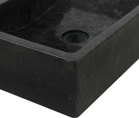 Koupelnová skříňka masivní teak s umyvadlem mramorové černé 3058159