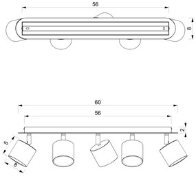 Bodové svítidlo DIXIE 5xGX53/11W/230V růžová