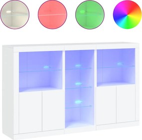 Příborník s LED osvětlením bílý 162 x 37 x 100 cm 3209170